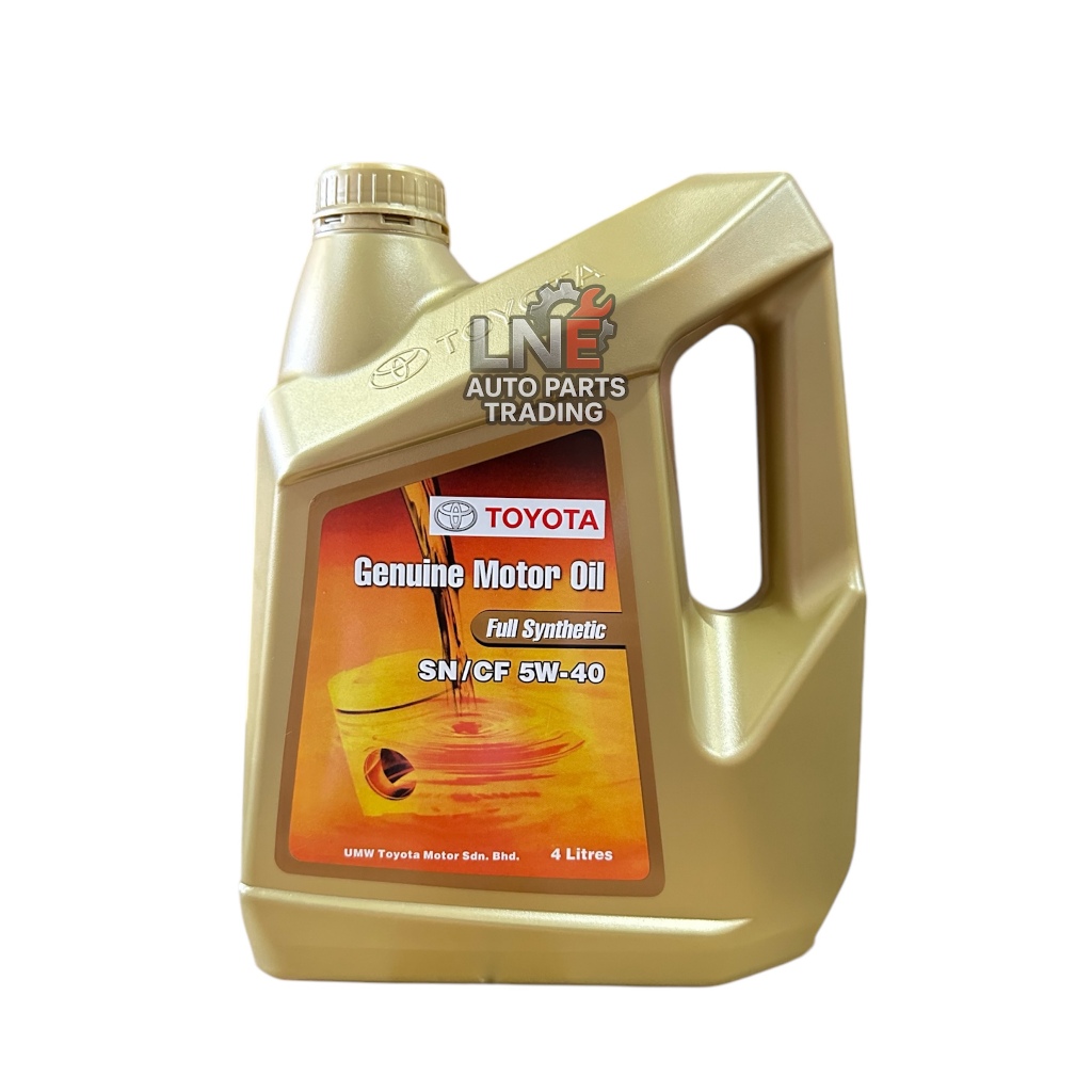 Toyota Genuine Motor Oil 5W-40 Full Synthetic (4 Liters) – For Gasoline ...