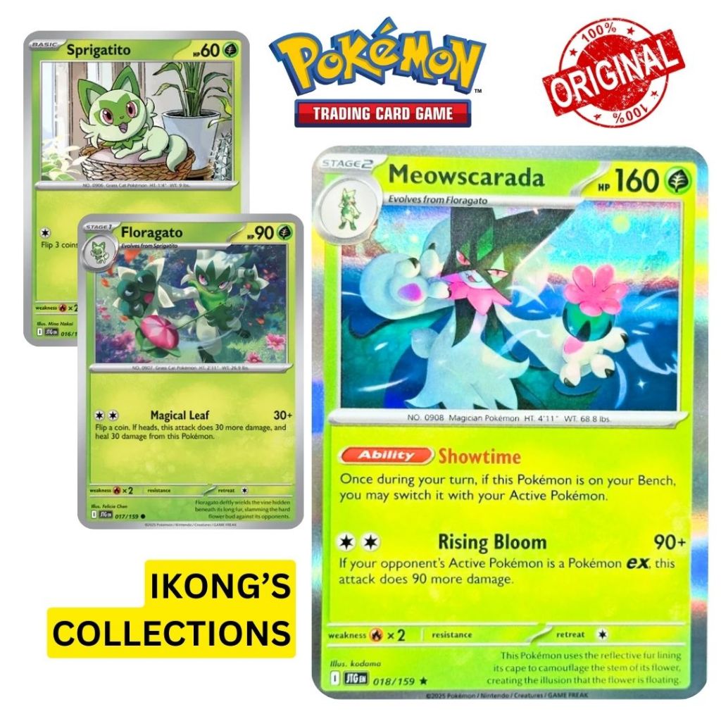 [SET RARE] Sprigatito, Floragato, Meowscarada Evolution Journey ...