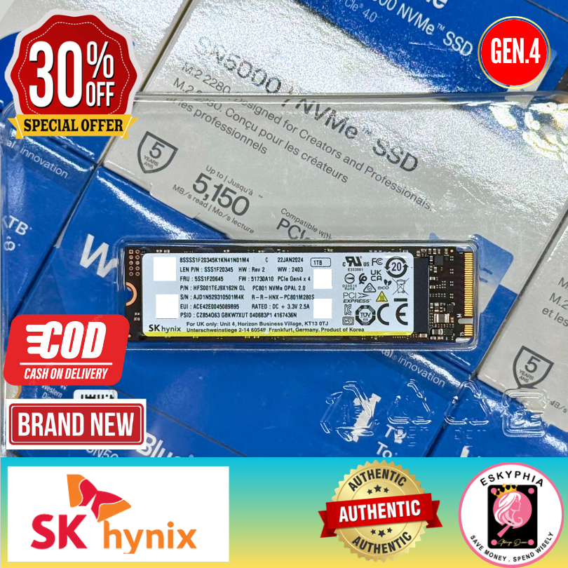 SK hynix PC801 1TB PCIE4.0 M.2 2280 Solid State Drive NVME for PC/LAPTOP | Shopee Philippines
