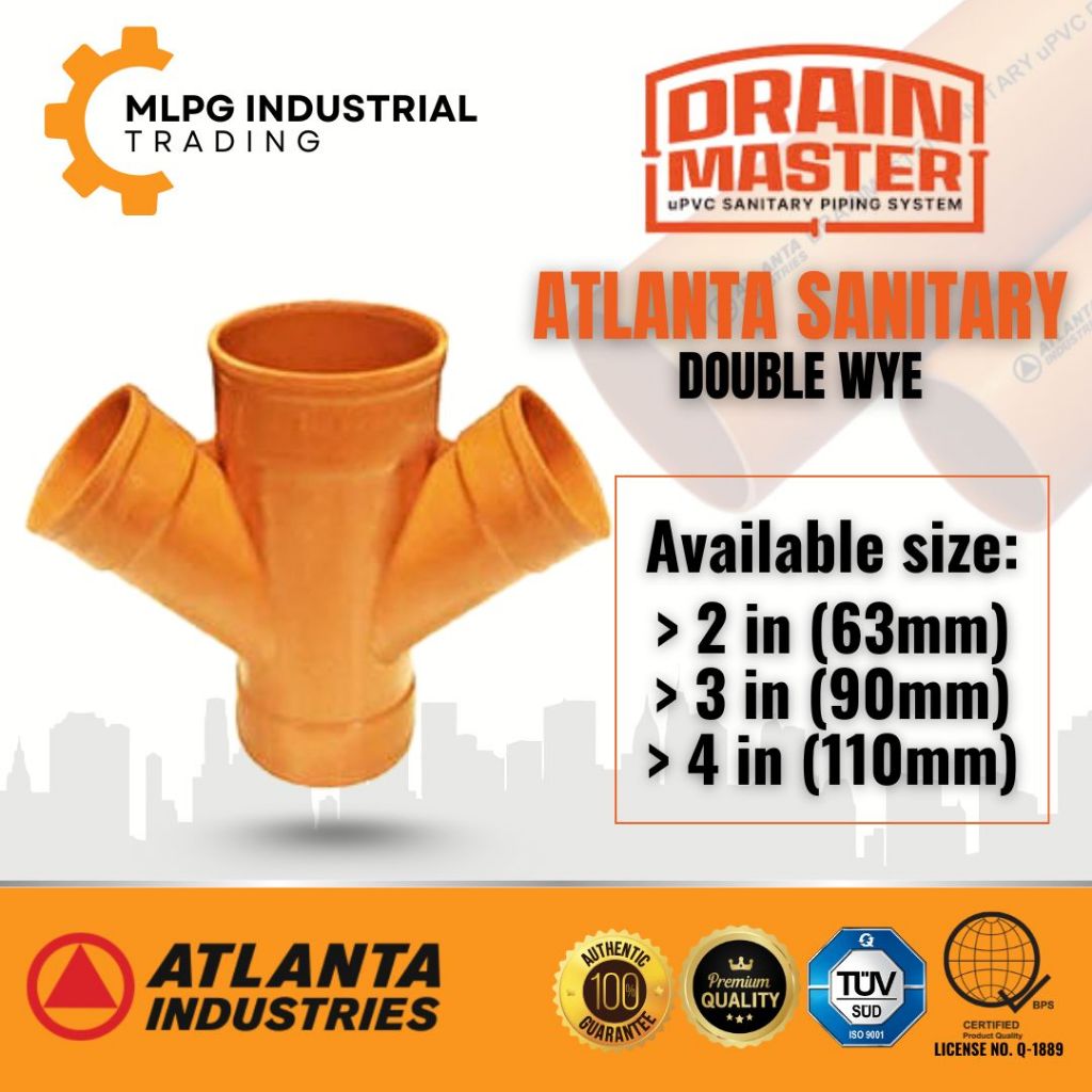 ATLANTA uPVC SANITARY DOUBLE WYE | 2", 3", 4" inches (PER PCS) | Shopee ...