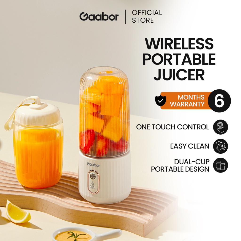 Gaabor Portable Juicer Blender For Shake Rechargeable Food Processor ...