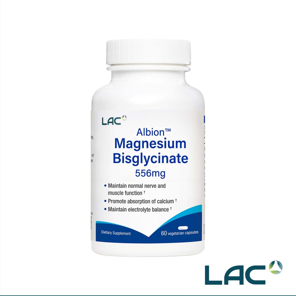 LAC Magnesium Bisglycinate 556mg 60 Vegicaps (Consume within June 2026 ...