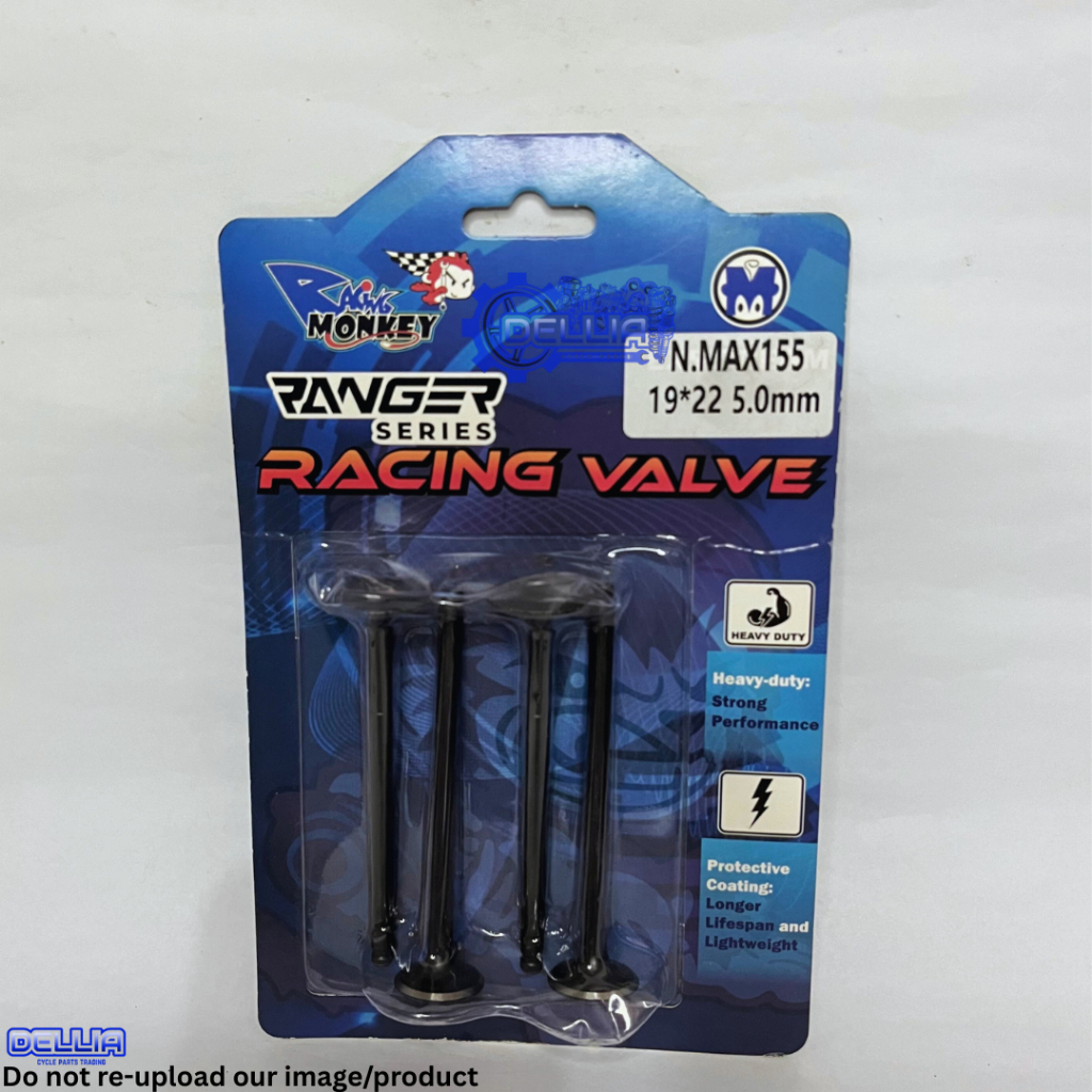 Racing Monkey | Lighten Valve Set 3-angle 19/22/5mm (4pcs) NMAX / AEROX ...