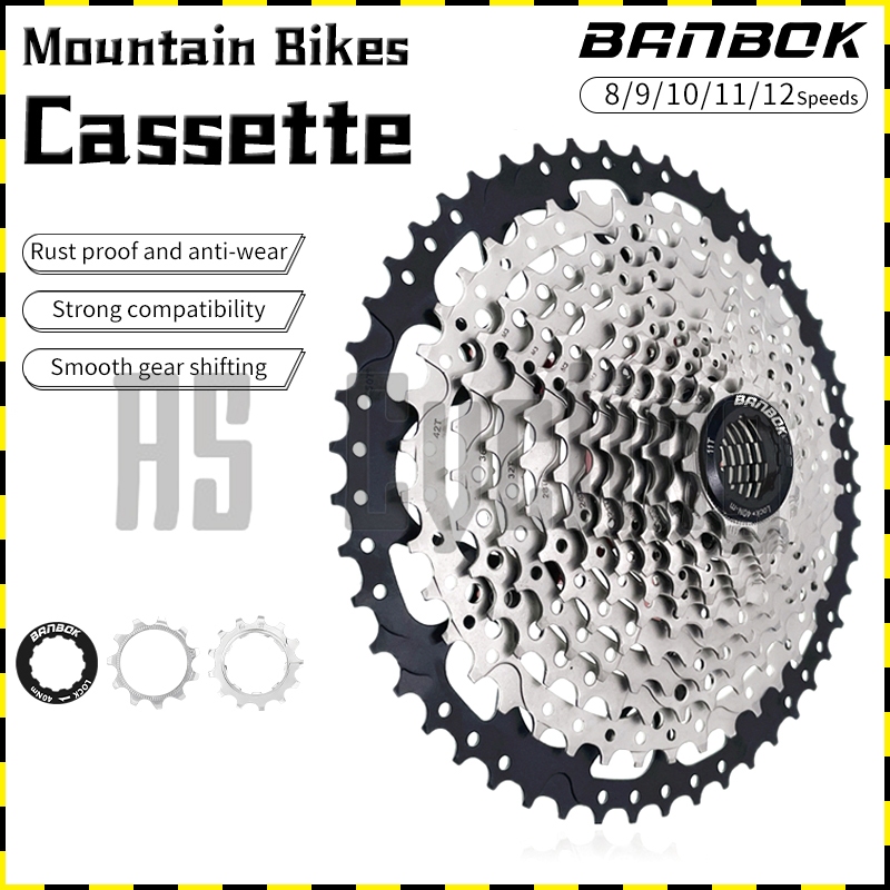 BANBOK MTB Bike 8 9 10 11 Speed Cassette Cogs Freewheel 32T/34T/36T/40T ...