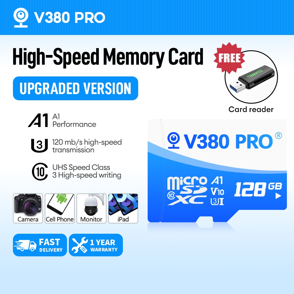 V380 Pro 16/32/64/128GB Micro Sd Card Class 10 Memory Card Tf Flash ...