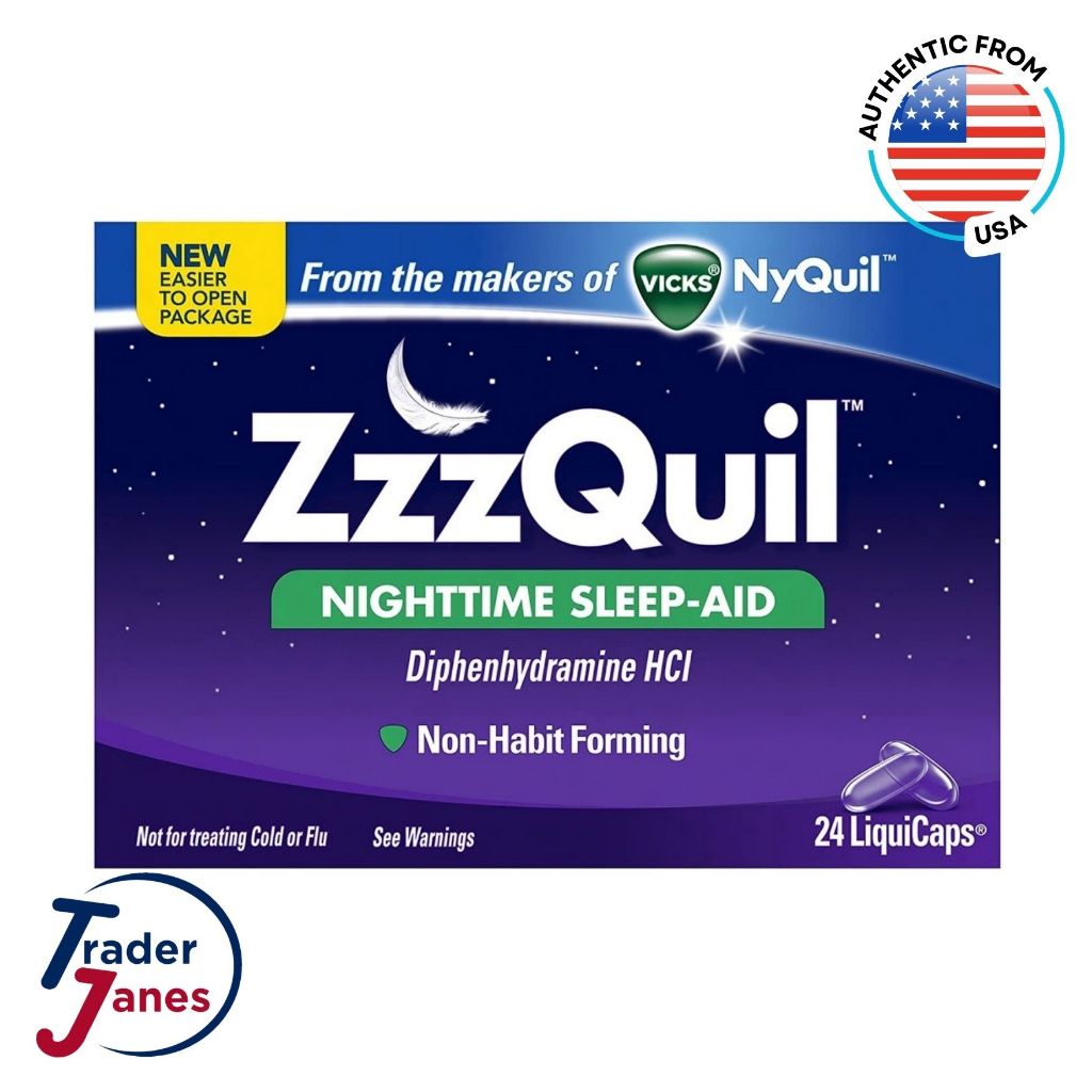 Vicks ZzzQuil Nighttime Sleep-Aid Liquicaps (24 Count) | Shopee Philippines