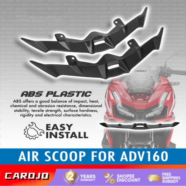 【24H Ship】Honda ADV 160 Winglet Air Scoop ABS Plastic Carbon Fiber Easy ...