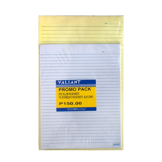 Valiant Yellow Pad + Intermediate Pad Promo Pack 3s | Shopee Philippines