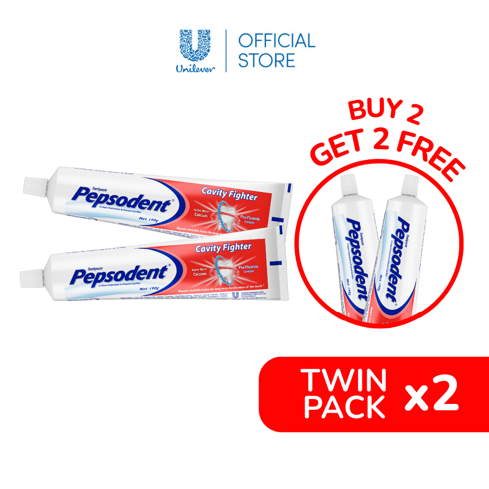 [BUY 2, GET 2 FREE] Pepsodent Toothpaste Cavity Fighter 190g Bundle of ...