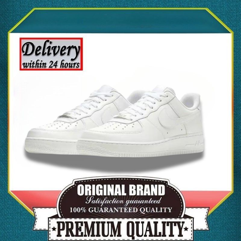 NK Air Force 1 Low Cut All White Shoes AF1 for Men and Women with box ...