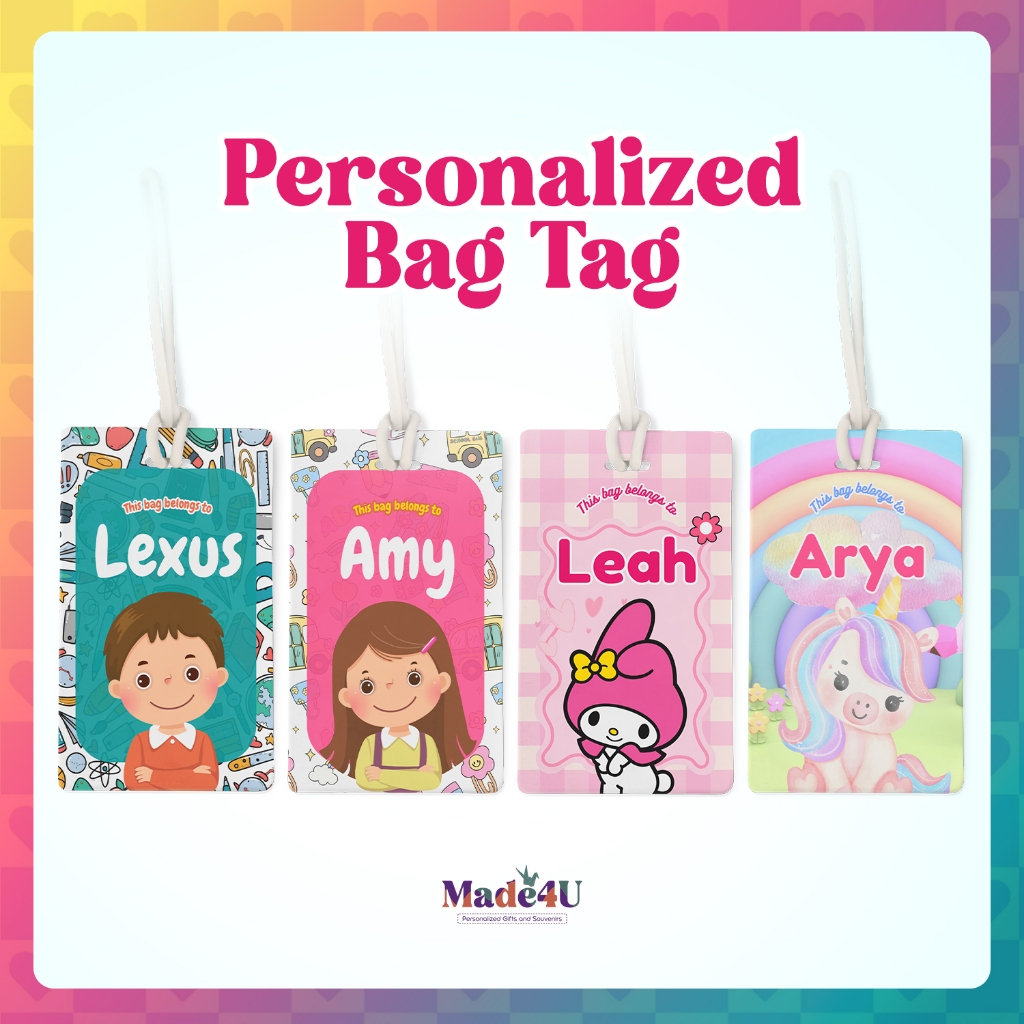 Personalized Bag Tag for Kids with Custom Name and Photo | School Bag ...