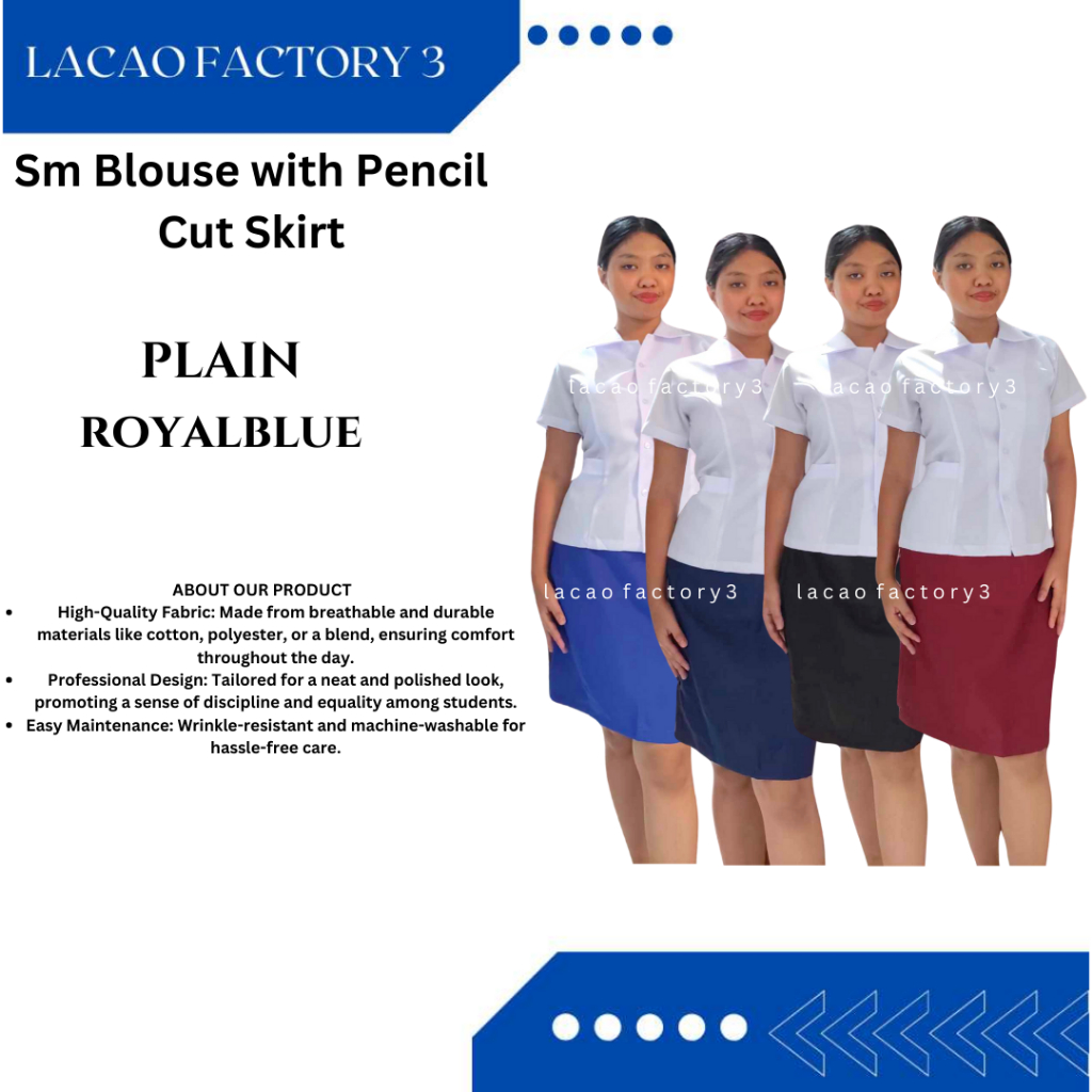 Lacaofactory3 Sm Uniform Set Sm Blouse and Pencil Cut Skirt | Shopee ...