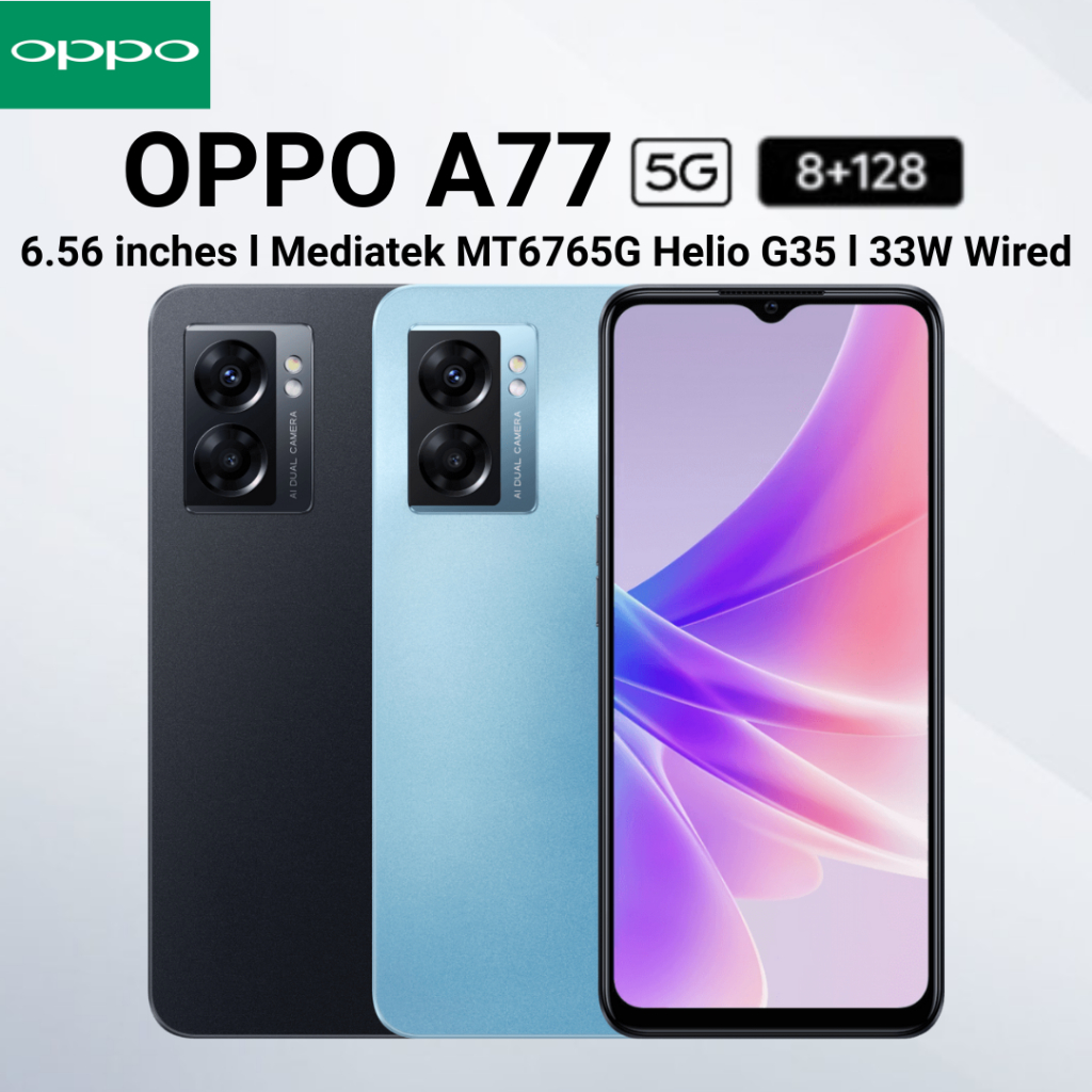 Oppo A77 (8GB+128GB) 6.56inches Smartphone 50Mp l Mediatek MT6765G ...