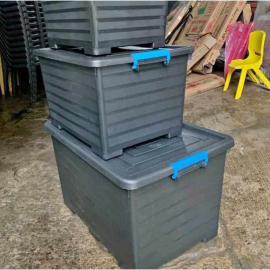 Heavy Duty Storage Container with Wheels - Pearlwave, Transparent ...