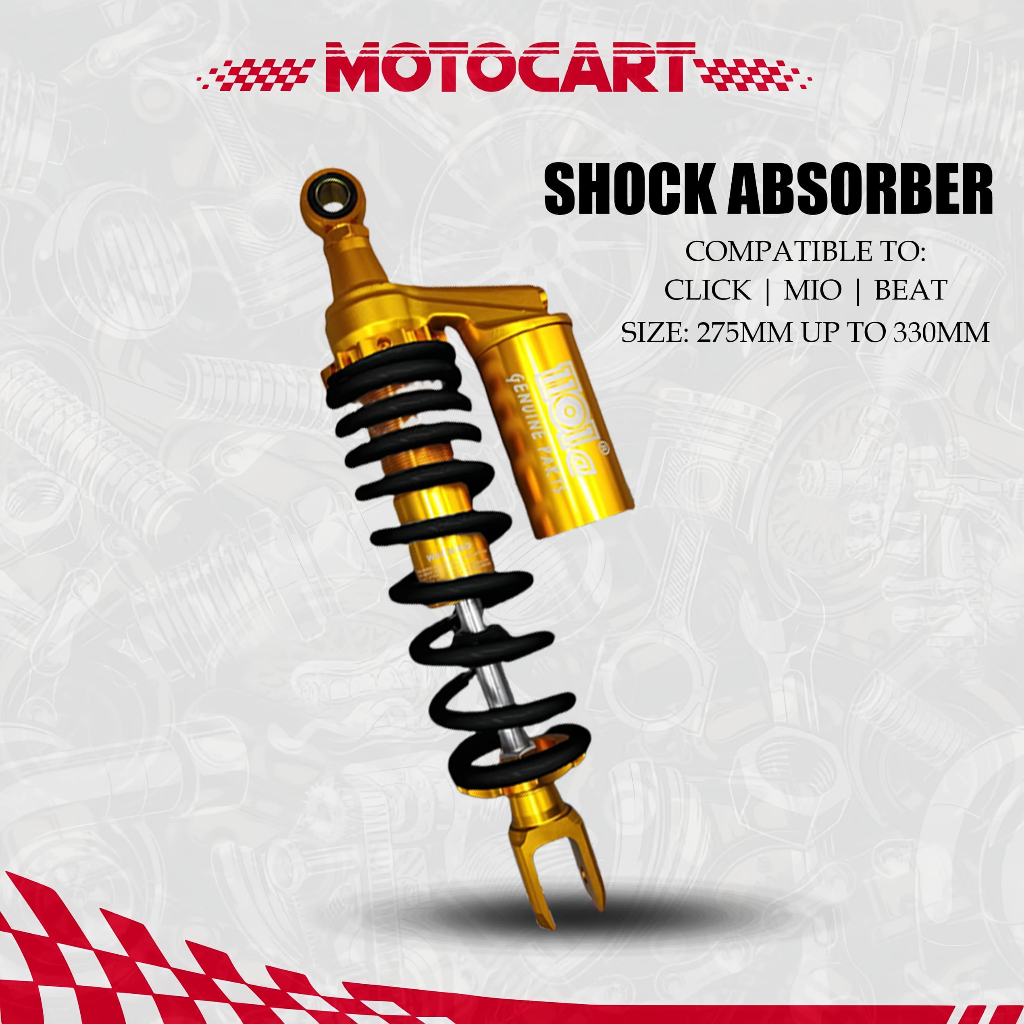 MotoCart Rear Gold Series Shock Mio/Beat/Skydrive Adjustable 270MM to ...