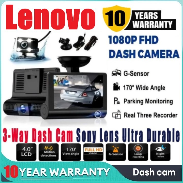 Lenovo Dash Cam For Car Front And Back Dashcam 1080p Hd Car Recorder ...