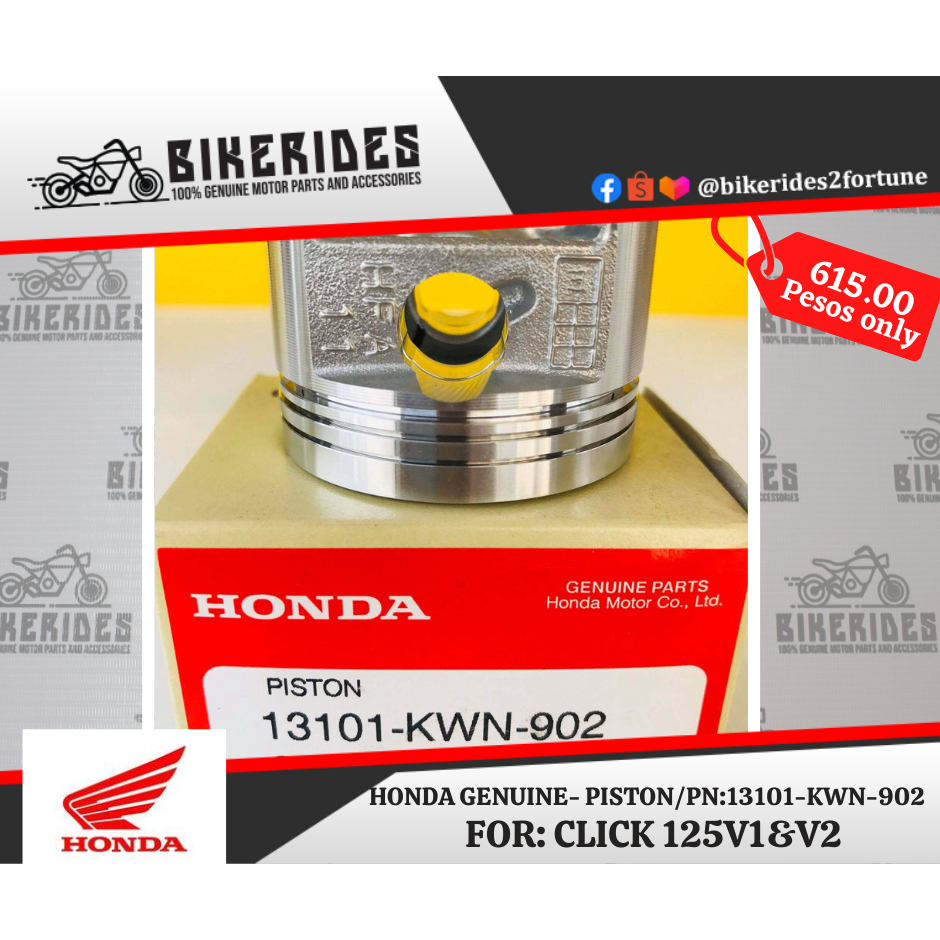 HONDA GENUINE - PISTON / P/N: 13101-KWN-902 ( COMPATIBLE FOR : CLICK ...