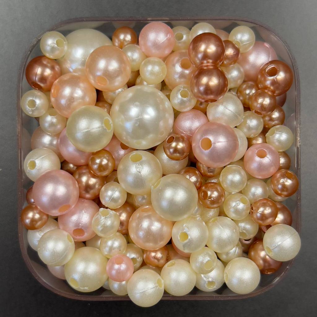 Veeds 20 Grams Round Champagne Mix Bead 4-16mm Mix Size DIY Beads Art ...