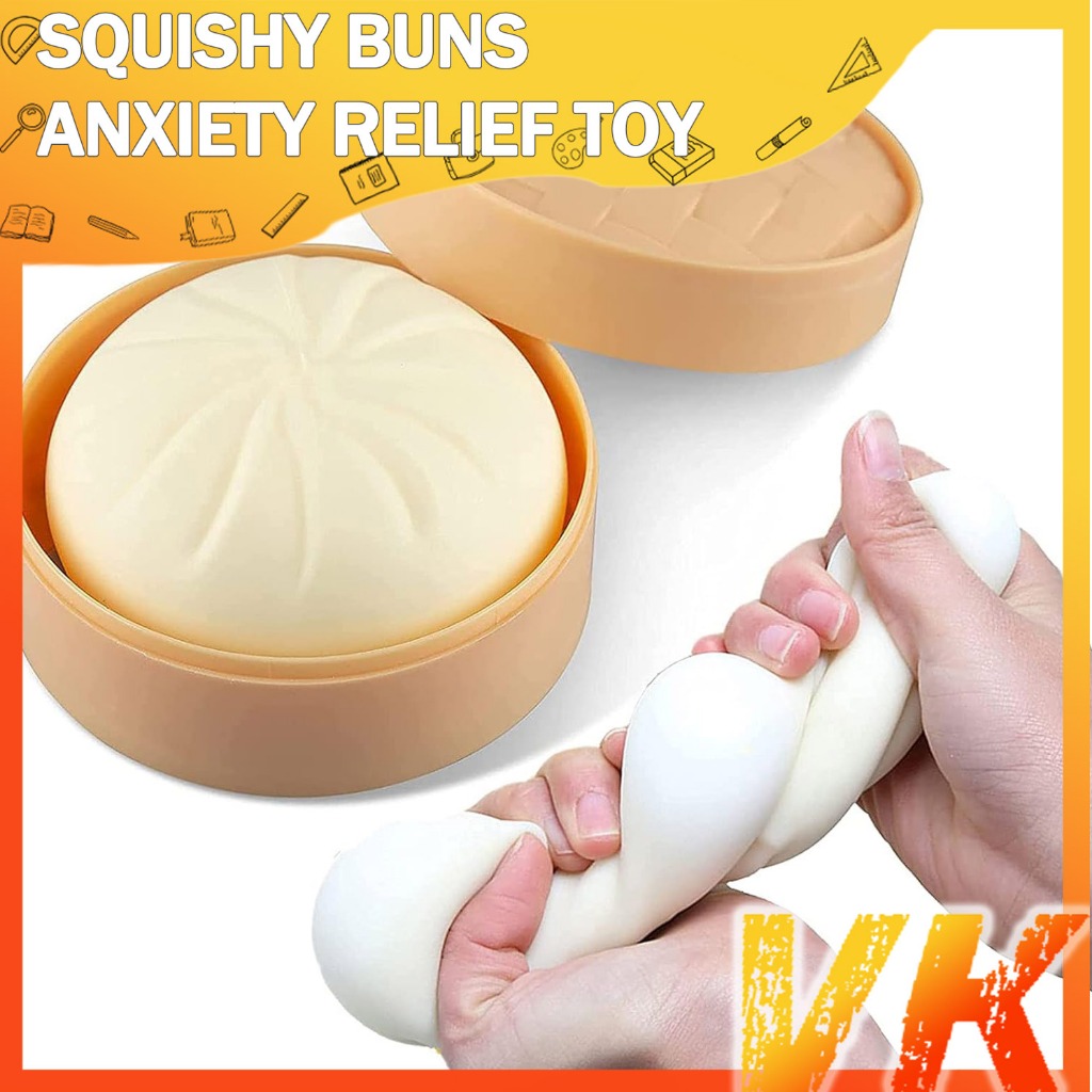 VK Dumpling Squishy Bun Fidget Toy Squeeze Ball Stuffed Bun Anxiety ...