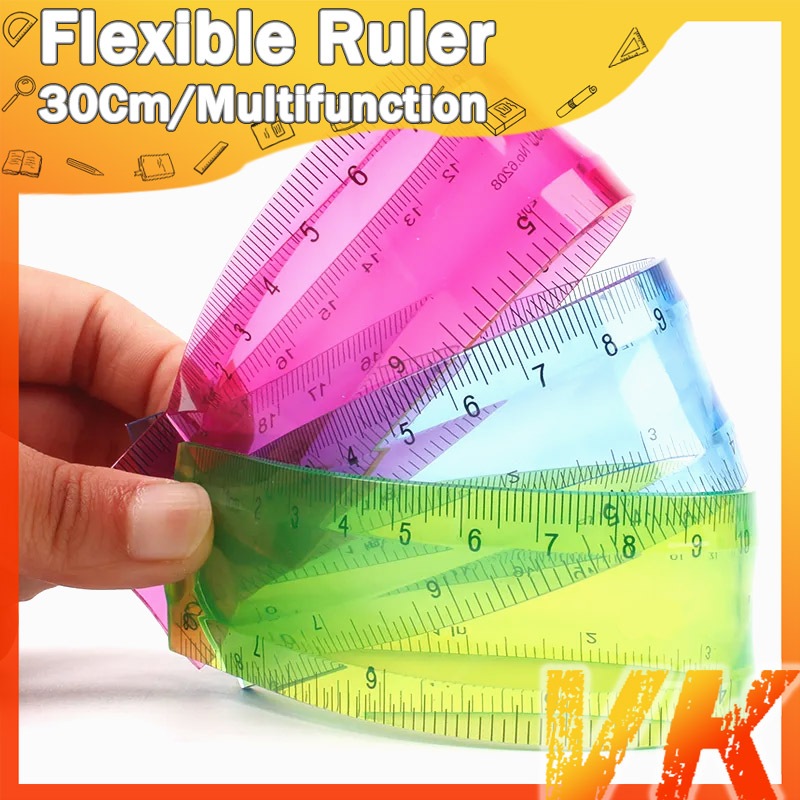 VK High Quality Flexible Ruler Tape Measure 30cm Soft Ruler Unbreakable ...
