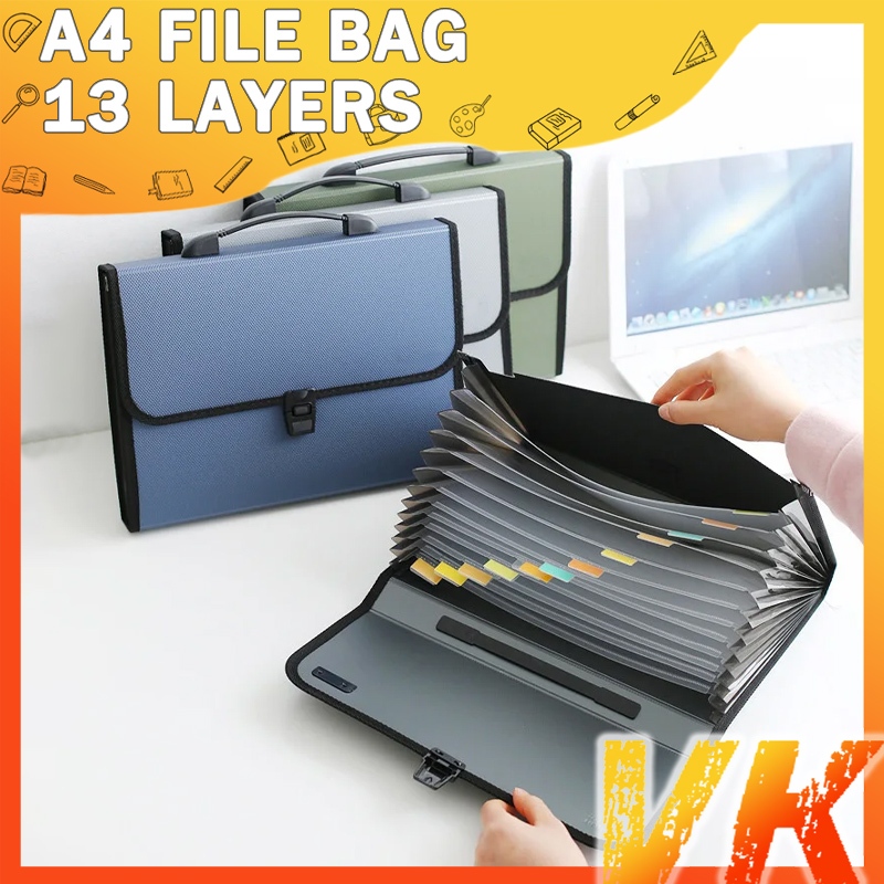 VK Organ Bag Multi Tier Folder Student Business Document Bags Multi ...