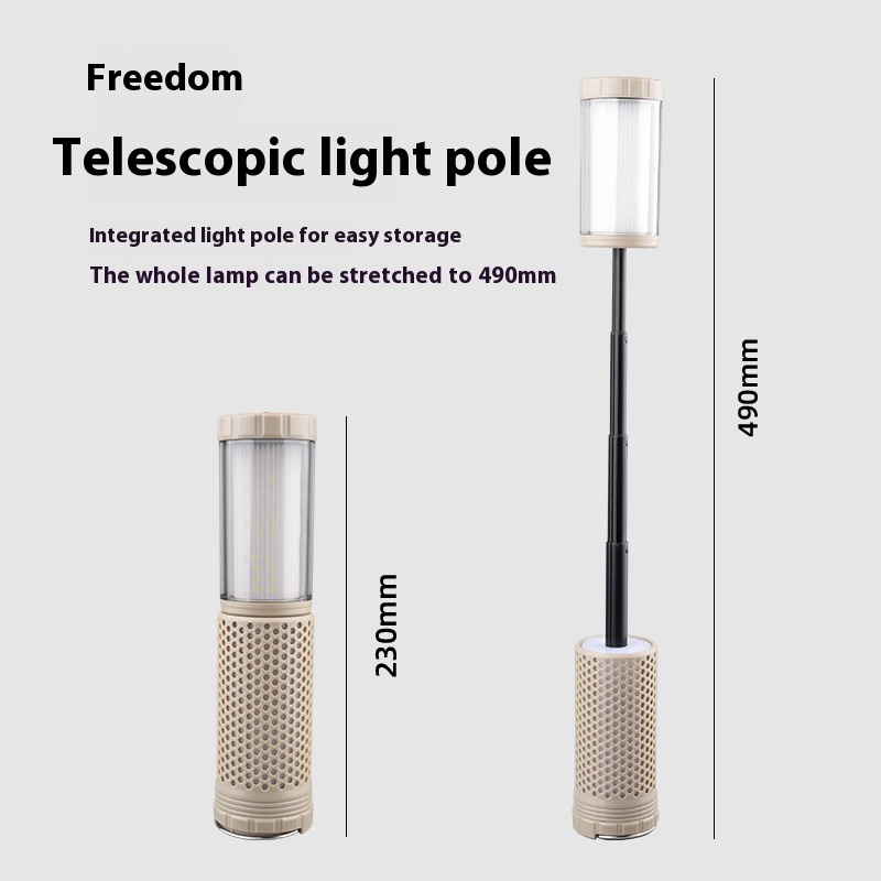Outdoor telescopic light pole type LED ambient camping light magnetic ...