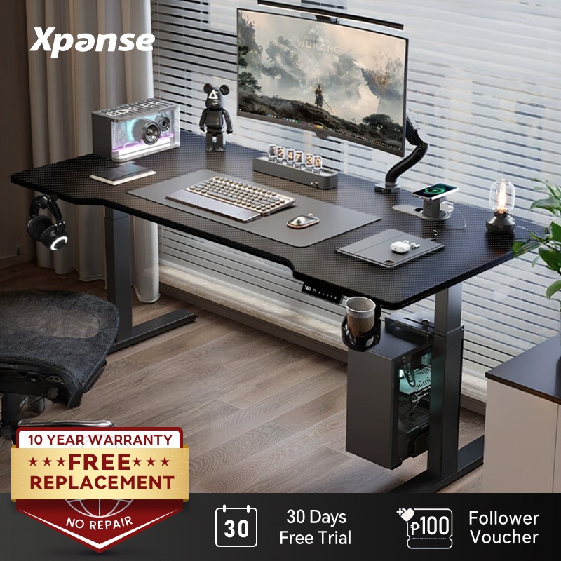 Xpanse Carbon Fiber Adjustable Computer Table Electric Gaming Table ...