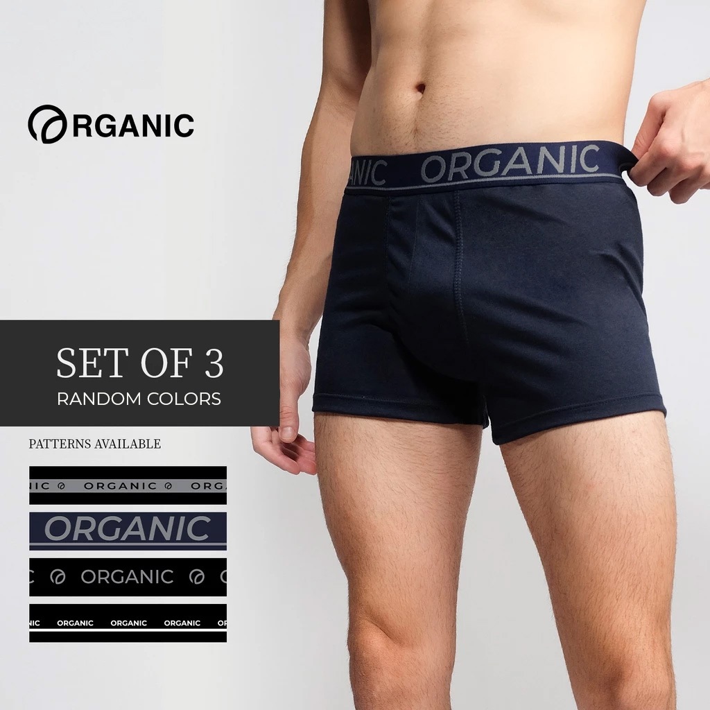 Organic Classic Boxer Brief Set of 3 Random Color Underwear Set boxer ...