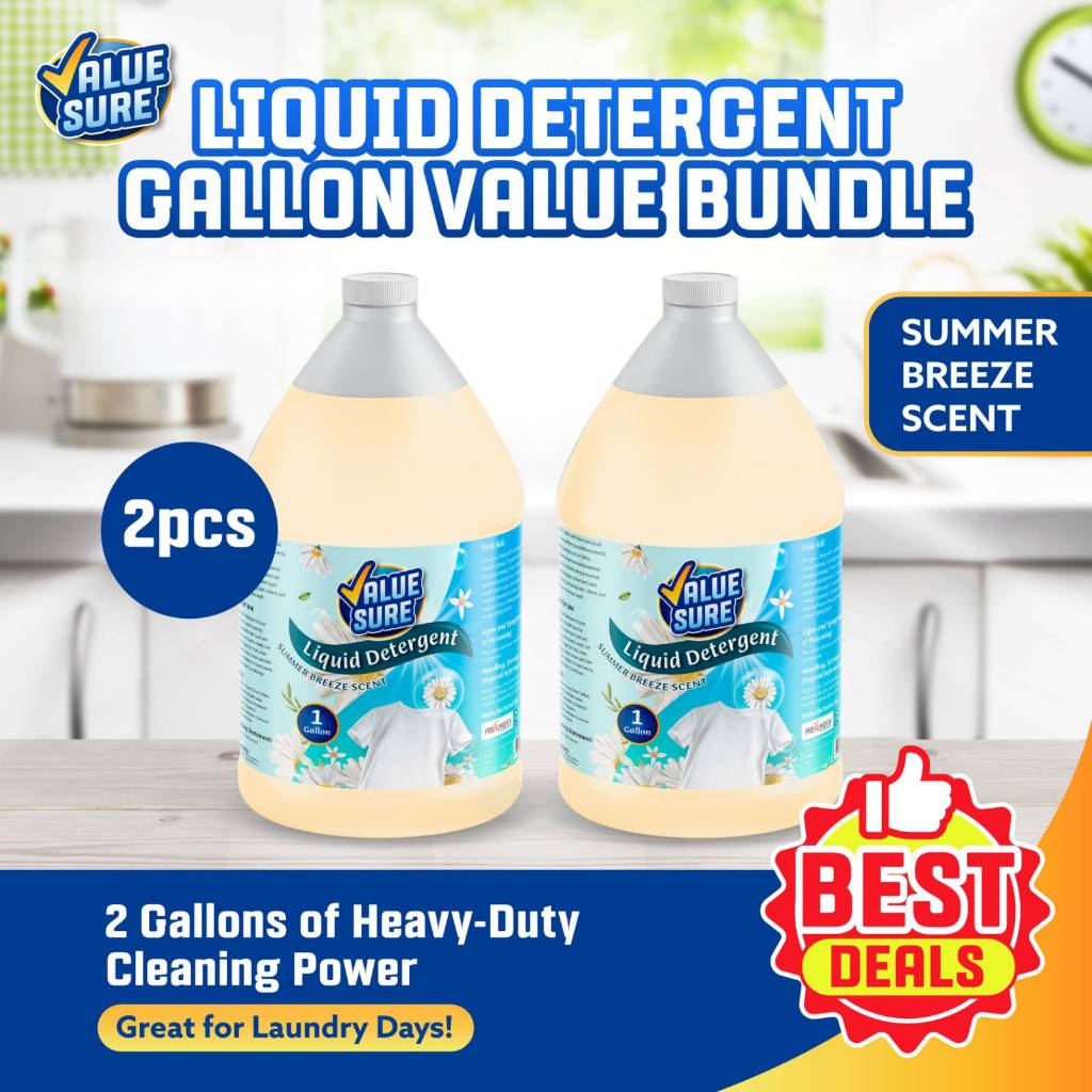 Value Sure Liquid Detergent 1 Gallon Bundle of 2 | Summer Breeze / Blue ...