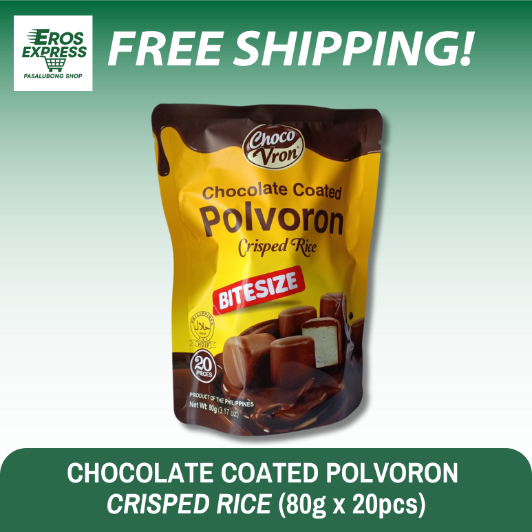 ChocoVron CHOCOLATE COATED POLVORON CRISPED RICE (80g x 20pcs) | Shopee ...