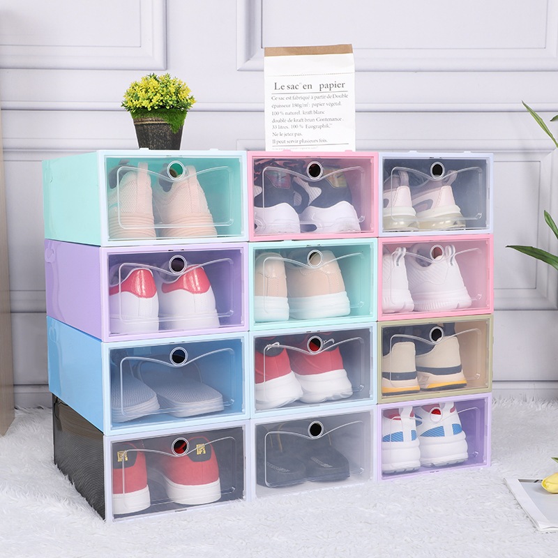Color Large size Shoe box Hard Plastic Basketball Shoe Box Foldable ...