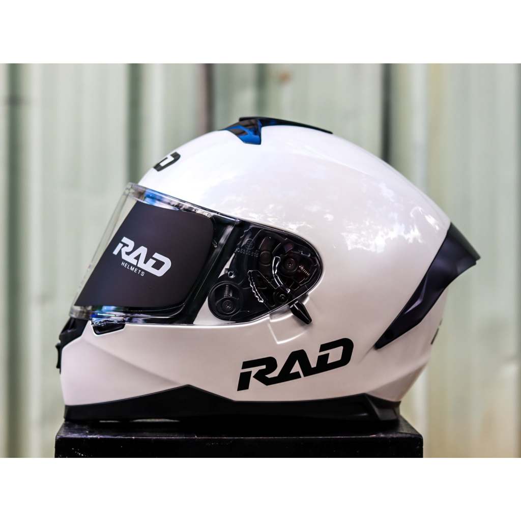 RAD HELMET SOLID PEARL WHITE WITH FREE CLEAR LENS | Shopee Philippines