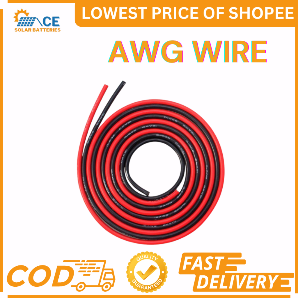 4 AWG 8 AWG 10 AWG 12 AWG 13 AWG 14 AWG 18 AWG - Gauge Wire Silicone Flexible Cable (BLACK & RED ...