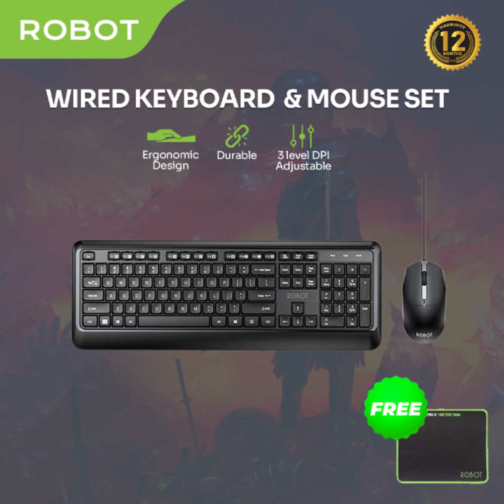 Robot KM2600 Keyboard and Mouse Combo Set Ergonomic - 12 Months ...