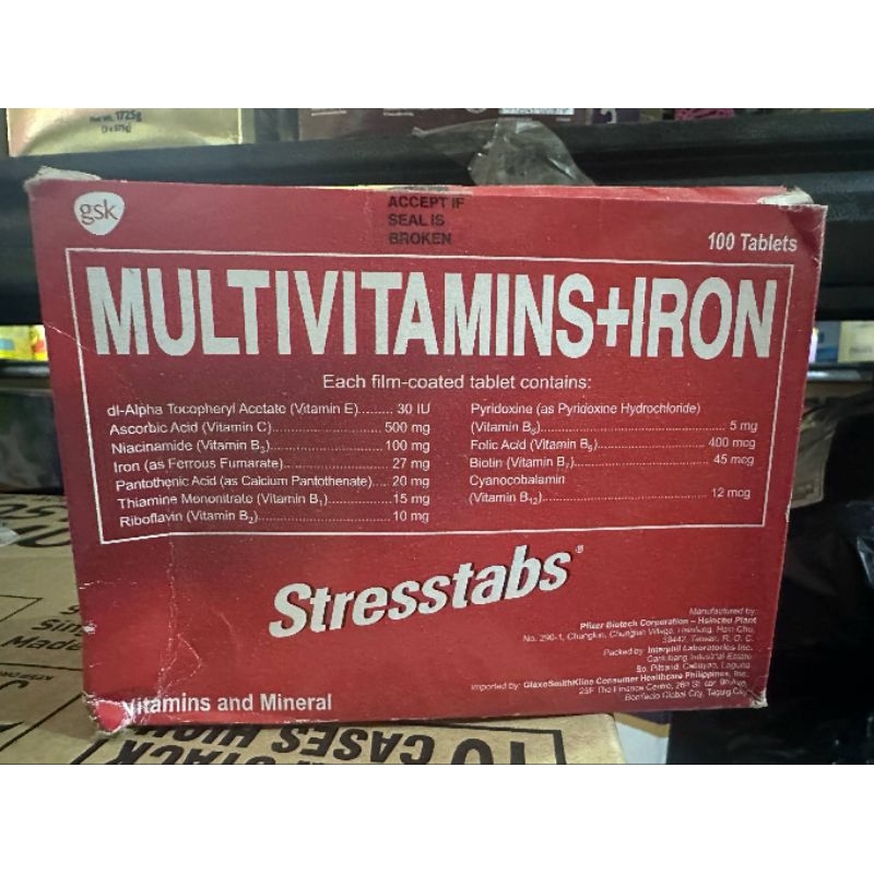 Stresstabs Multivitamins + IRON 100 tabs | Shopee Philippines