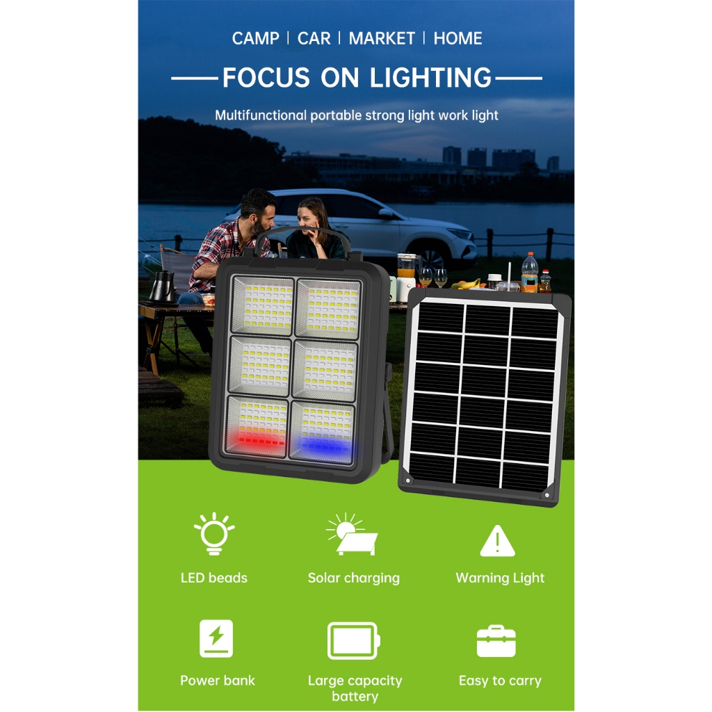 BOSCA 200W 300W 400W Multi-Function Solar Portable Flood Light Outdoor ...