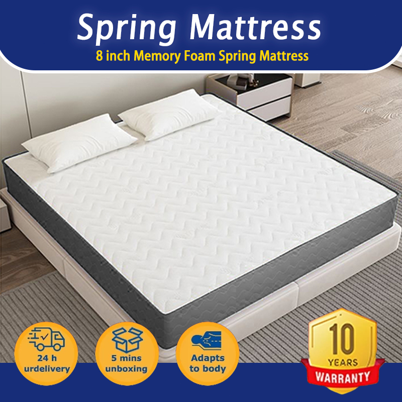 8.1inch Double coil Spring mattress foam bed Single/Double/Queen memory ...