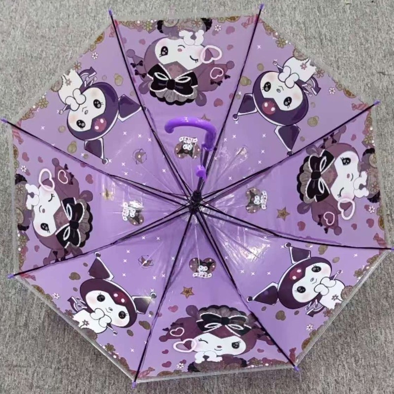 65cm Transparent Children's kids Umbrellas Kuromi Cartoon Anime Arch ...