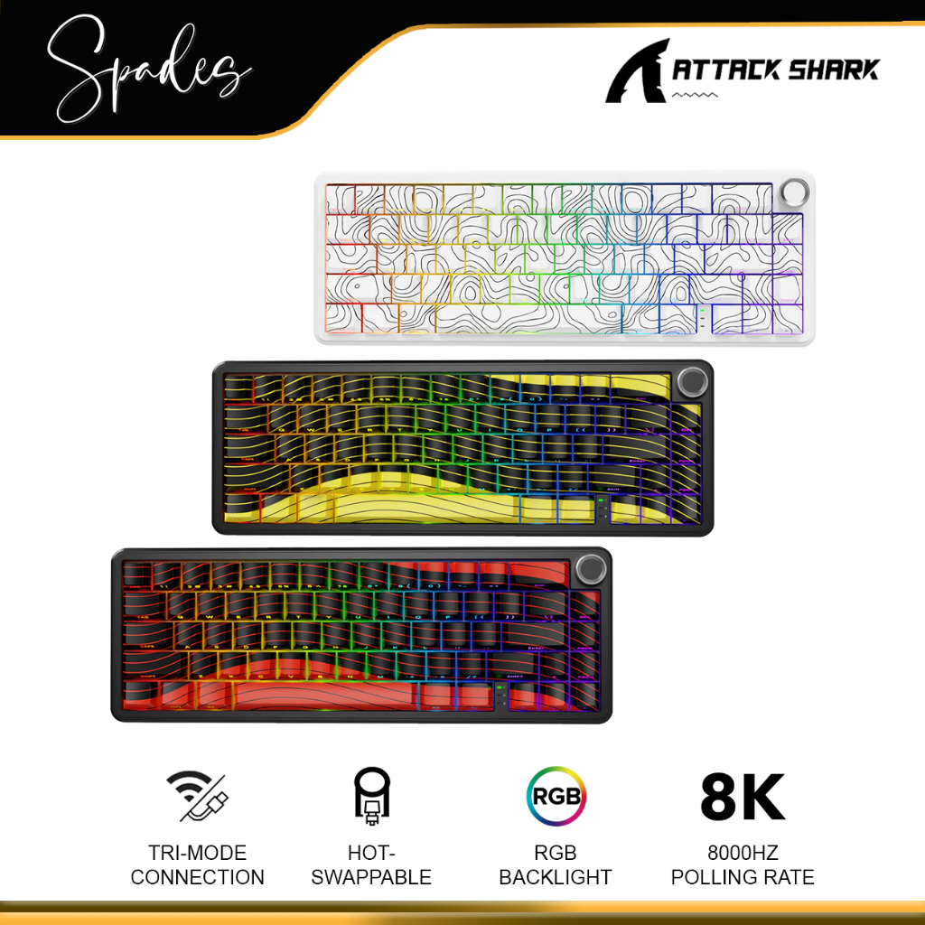 Attack Shark X65 PRO HE 65% Tri Mode 8KHz Rapid Trigger Mechanical ...