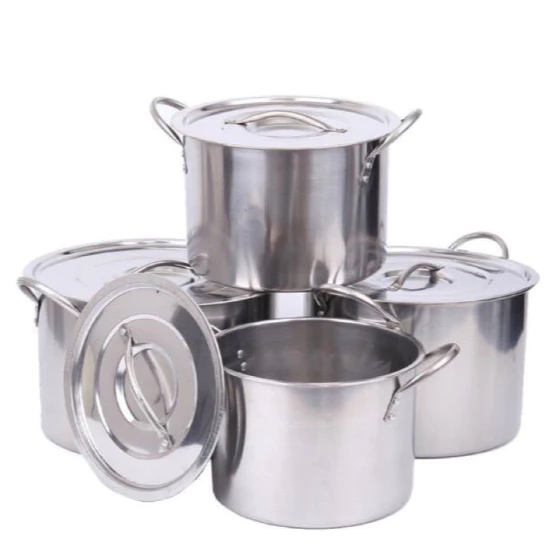 new cod 8 Piece Set / 4 pcs Stainless Steel Cooking Stock Pot | Shopee ...