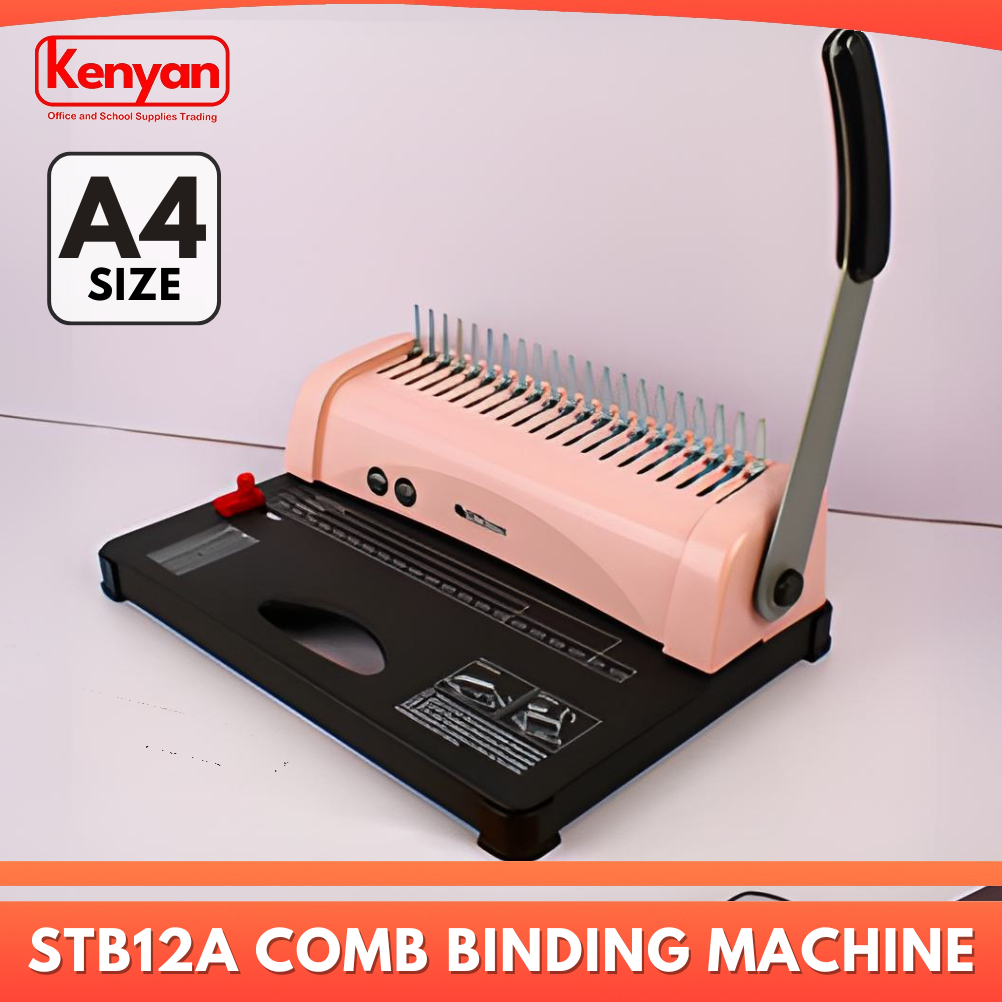 Comb A4 Binding Machine STB12A Pink & Mint Green 21 Hole Binder Officom ...