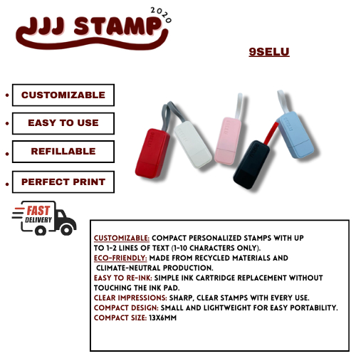 COMPACT 9SELU PERSONALIZED SELF-INKING STAMP / GOOD FOR INITIALS ...