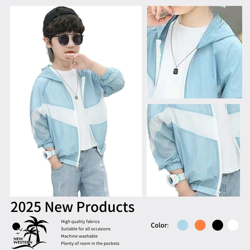 2025 Summer Kids Sun Protection Jacket Boys' Lightweight Breathable UV ...