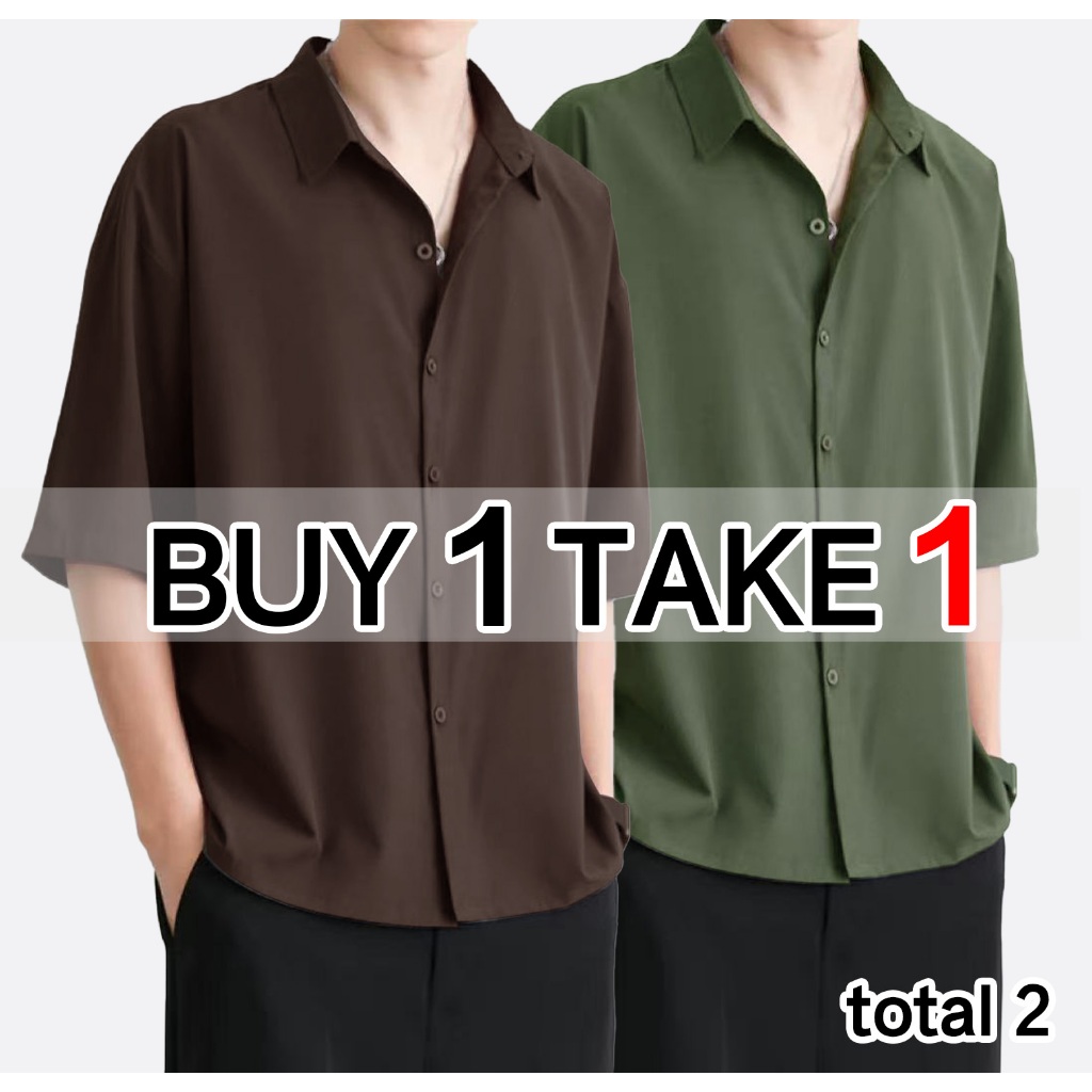 【BUY 1 TAKE 1 polo shirts】men's casual polo shirts unisex - button polo ...