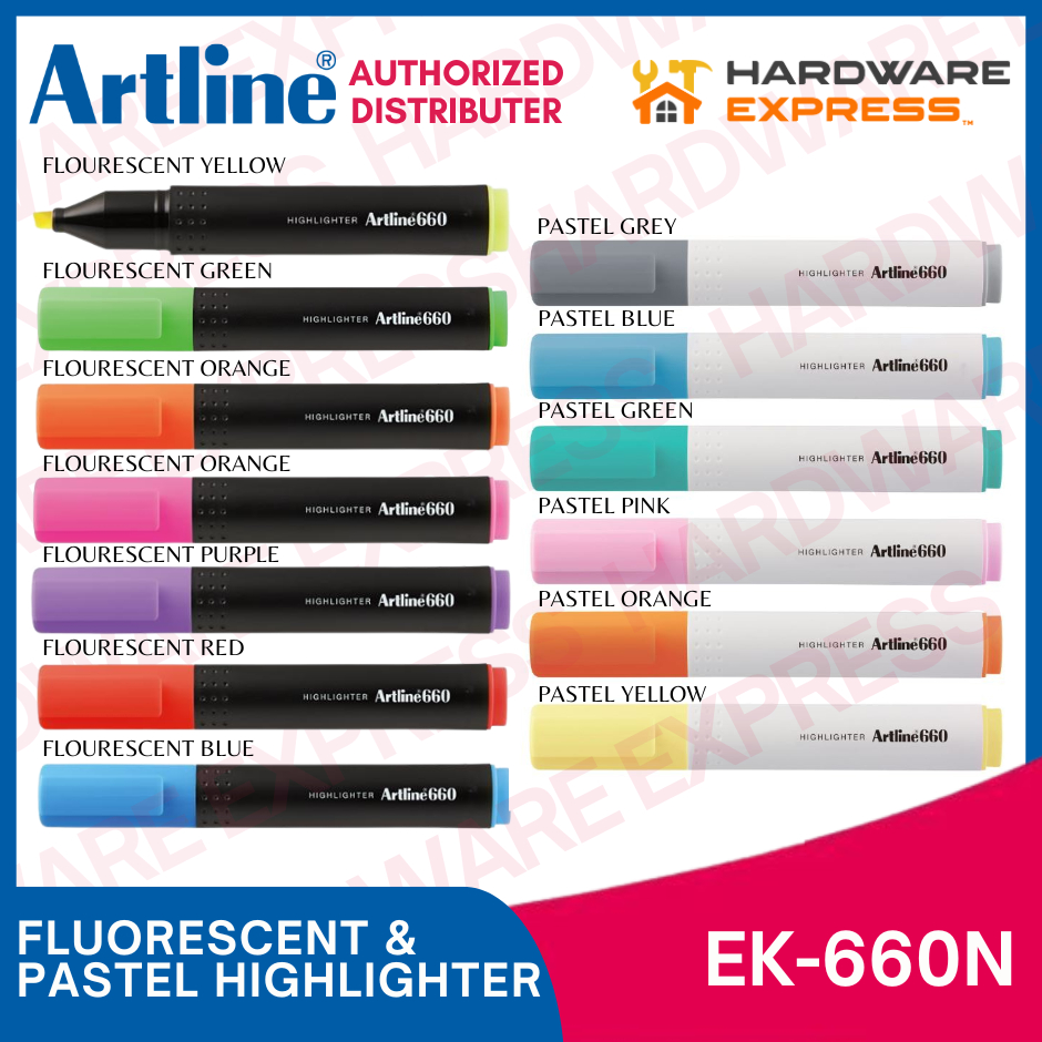 Artline 660 EK-660N Fluorescent & Pastel Highlighter (SOLD PER PC) | Shopee Philippines
