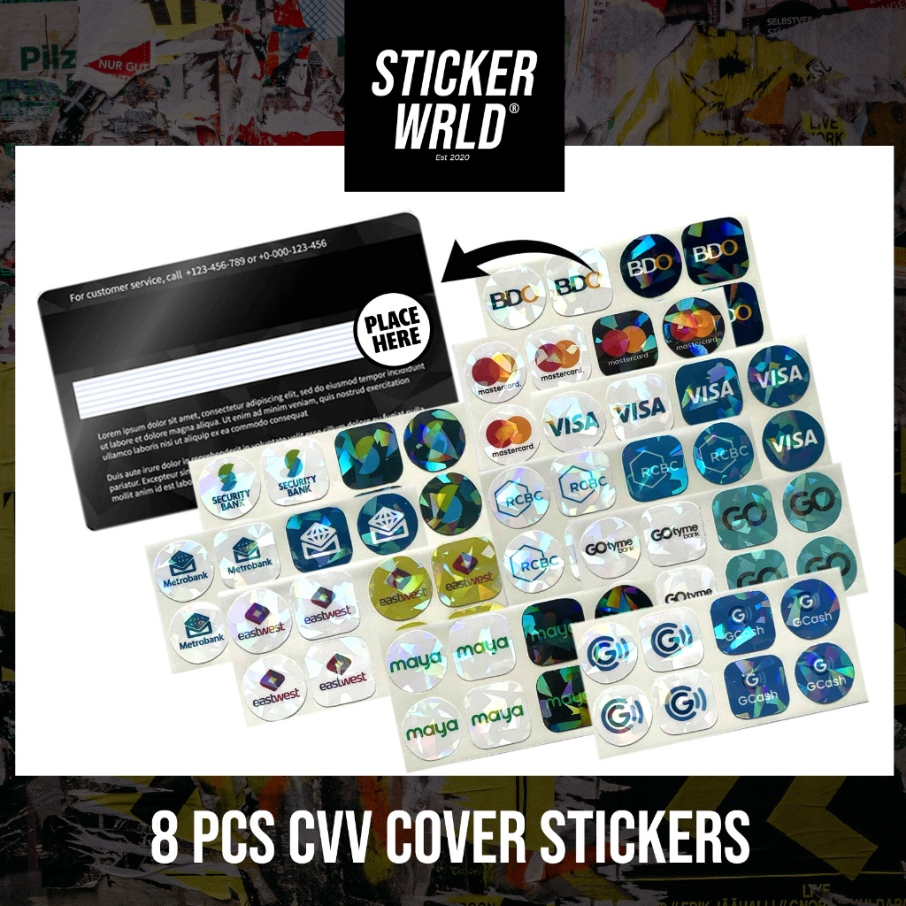 8 pcs CVV Credit/Debit Card Cover Stickers | Shopee Philippines
