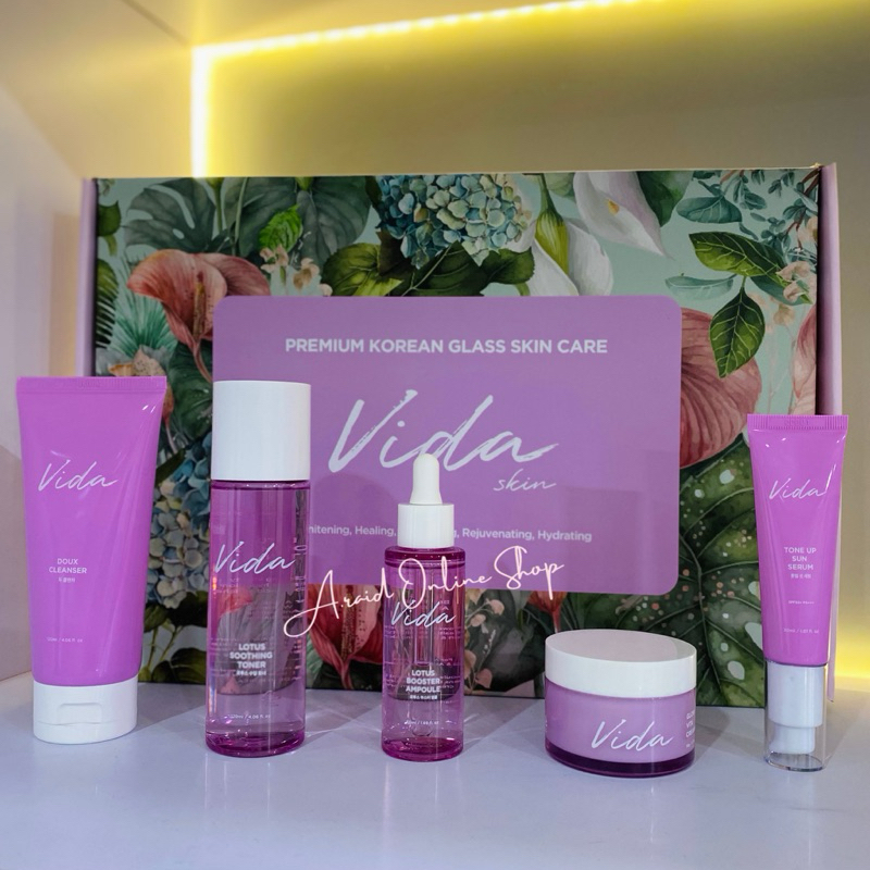 Vida Skin Set (Cleanser,Toner,Ampoule,Cream,Sun Serum) | Shopee Philippines