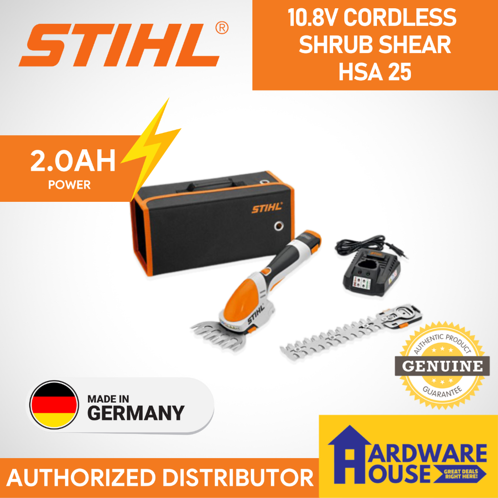 ORIGINAL STIHL Cordless Shrub Shears and Grass Trimmer HSA 25 Set Made ...