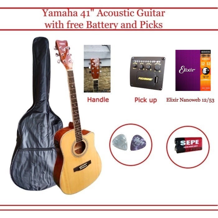 Yamaha 41 Acoustic Guitar Equalizer Pickup With Tuner Natural Wood ...