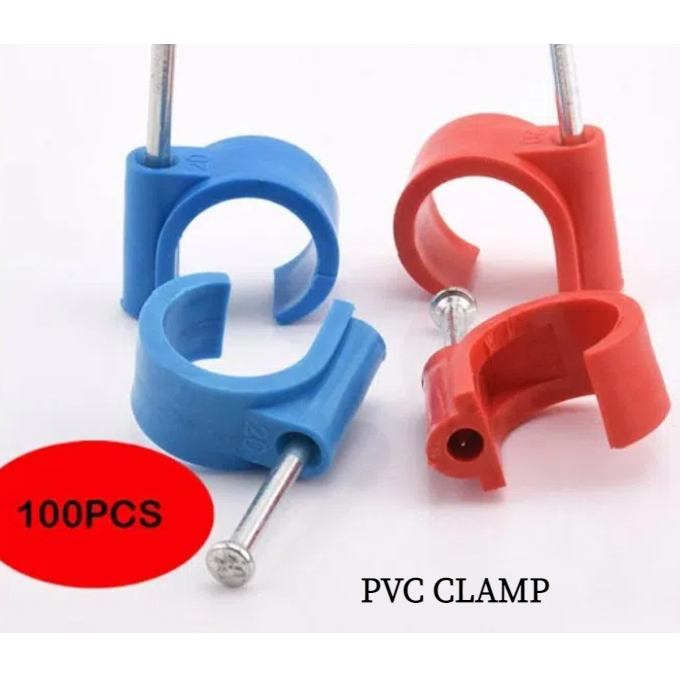 (PER PACK/100Pcs) PVC Orange Clamp Blue Clamp 1/2 , 3/4 | Shopee ...